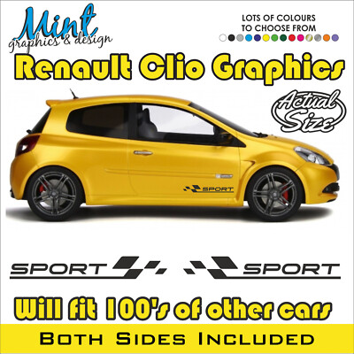 Renault CLIO Sport Side Stripes RS Cup Decals Stickers Graphics FREE P ...