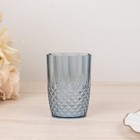 6 DUSTY BLUE 16 oz Crystal Cut Plastic DRINKING GLASSES Tumblers Party ...