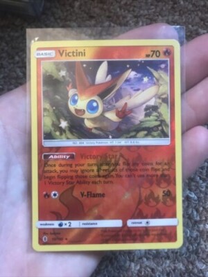 Pokémon TCG Victini Sun & Moon: Guardians Rising 10/145 Holo Rare ...
