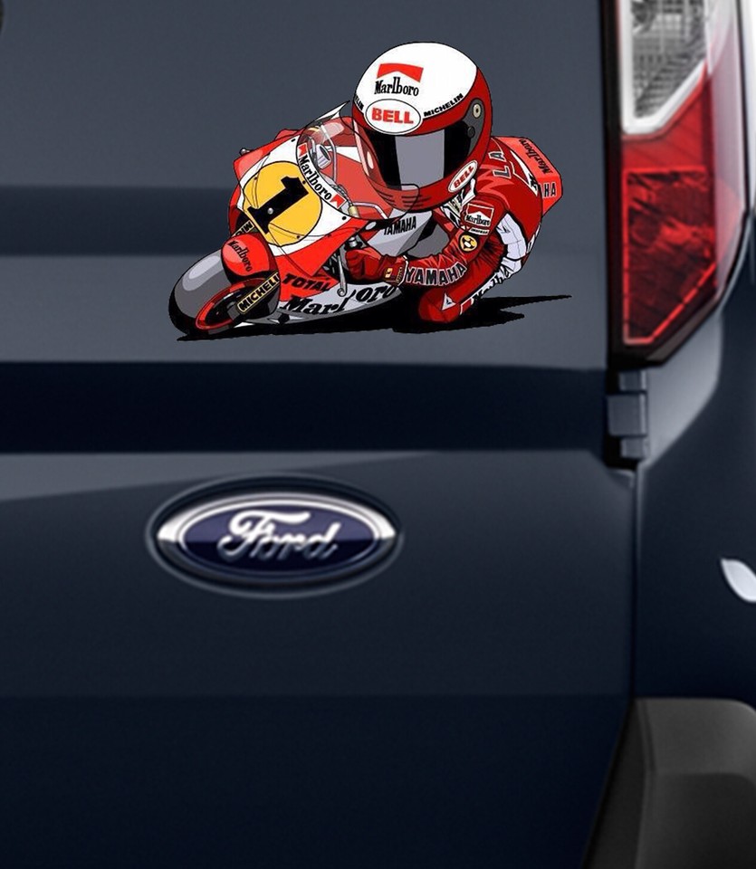 stars of motoGP TT superbike cartoon decals stickers past and present ...