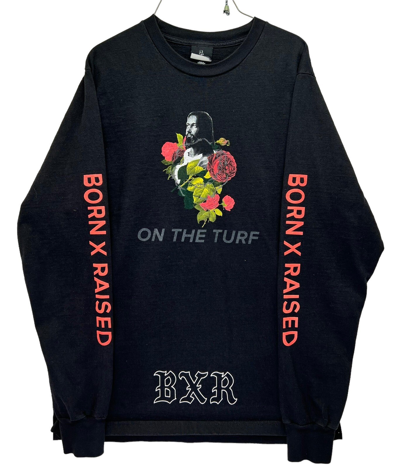 Born X Raised Mens Black On the Turf Print Long Sleev… - Gem