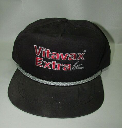 New Old 1990's Vitamax Extra Black Cotton Farm Seed Ball Cap Trucker ...