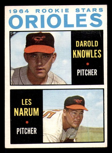 1964 Topps #418 Darold Knowles/Buster Narum Orioles Rookies Excellent ...