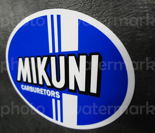 Mikuni Carburetor Blue Sticker vintage logo Decal Motocross MX ATV Pit ...