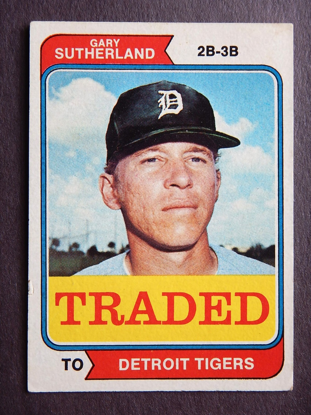 Gary Sutherland #428T Topps Traded 1974 Baseball Card (Detroit Tigers ...