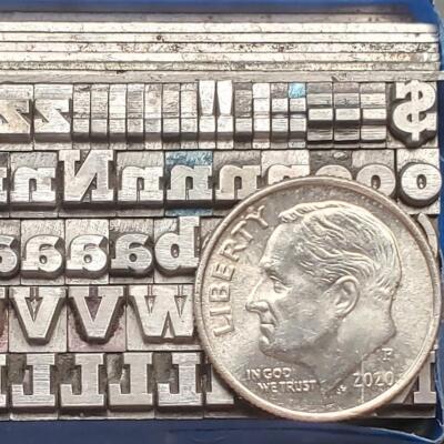Vintage Metal Letterpress Printing Type Bauer NY 12pt Stymie Bold C48 3 ...