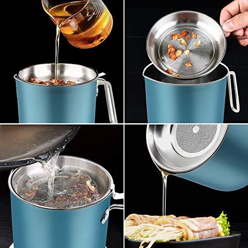 Bacon Grease Container 2l Stainless Steel Oil Storage Can Container ...