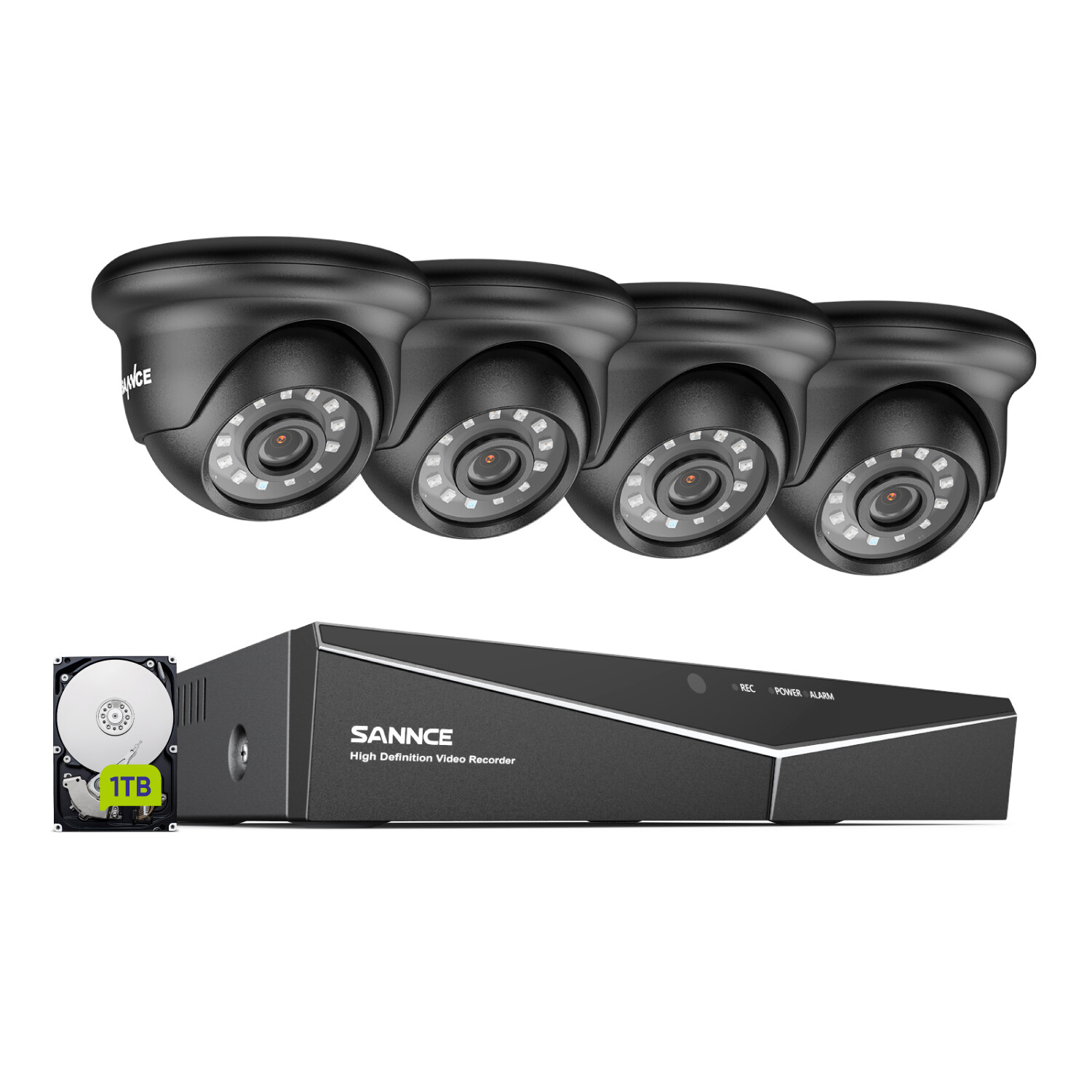 SANNCE 5in1 8CH DVR 1080P Security Camera System CCTV Outdoor EXIR ...
