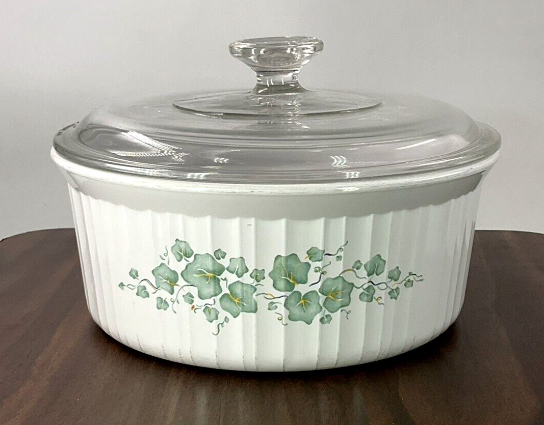 Corning Ware Callaway Green Ivy Round Casserole Dish 2.5 Qt With Lid F ...