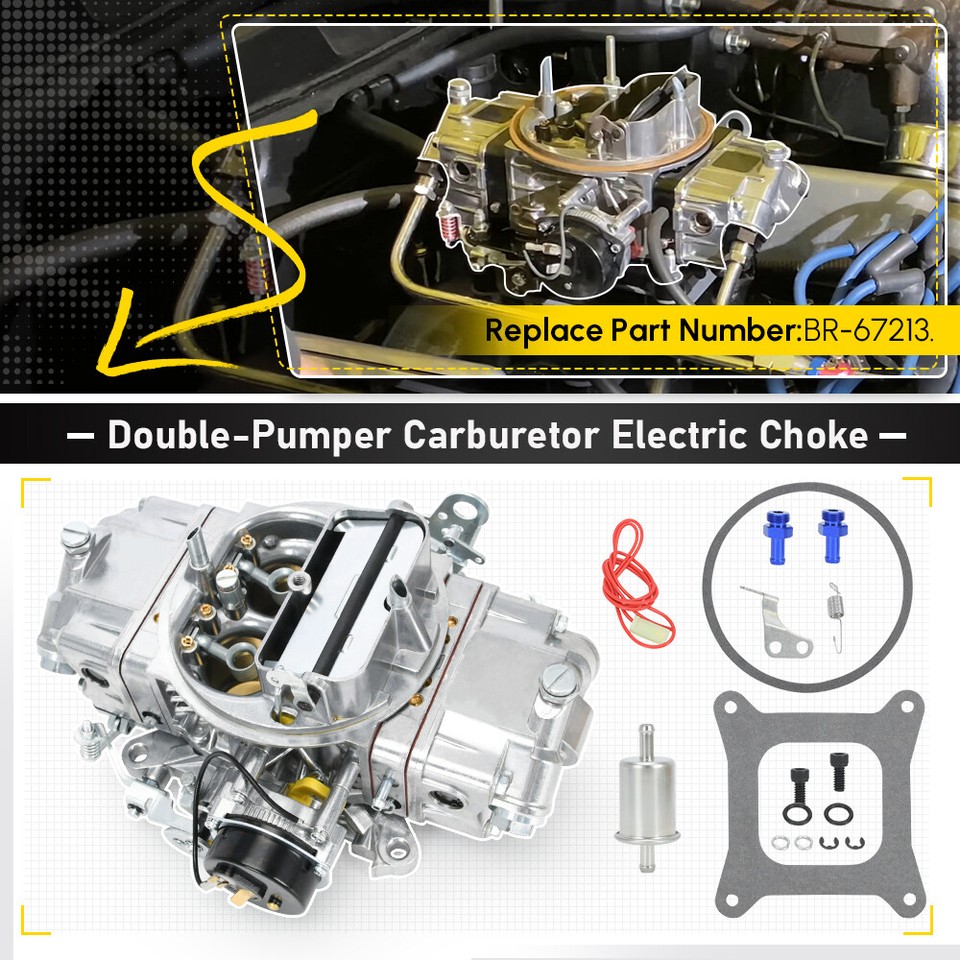 For Holley Quickfuel Brawler 750 CFM Double Pumper 4 Barrel Carb EChoke ...