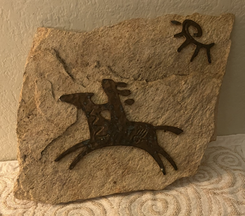 Vintage FRAGS Southwest Petroglyph Wall Art John Running Artist Signed ...