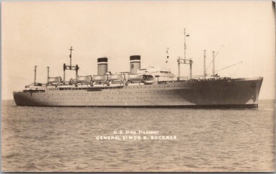 1940s Military Ship RPPC Photo Postcard US Army Transport GENERAL SIMON ...