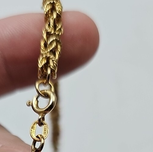 Vintage Solid 14k Gold Turkish Rope & Bar Link Chain 27" 53gr | eBay