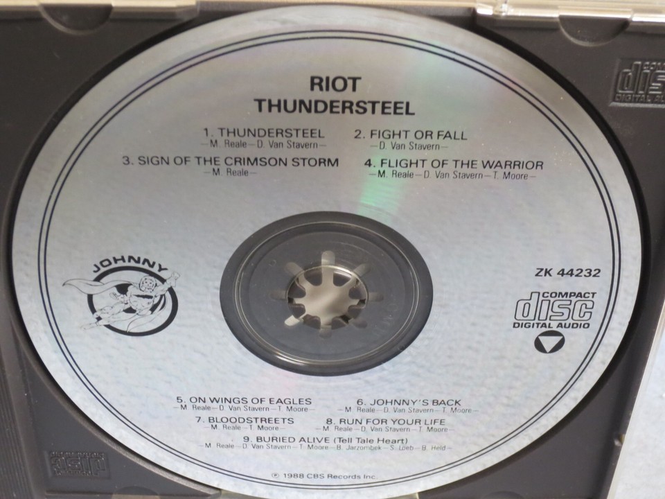 Riot - Thundersteel ( CD - 1988 CBS / Johnny ZK 44232 ) DADC + Pitman ...