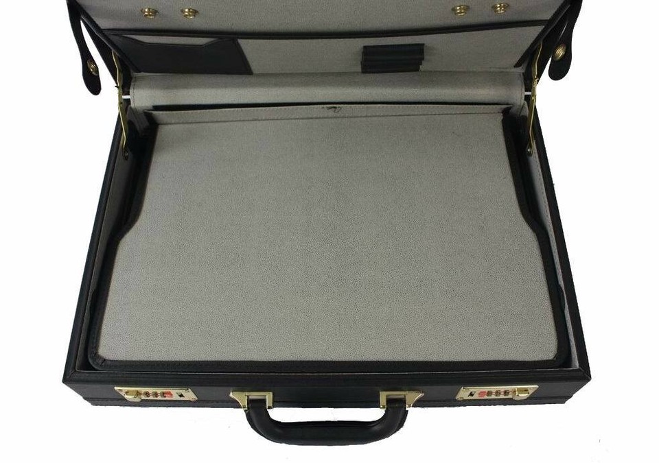Professional Mens Leather Executive Black Brown Briefcase with Locks ...