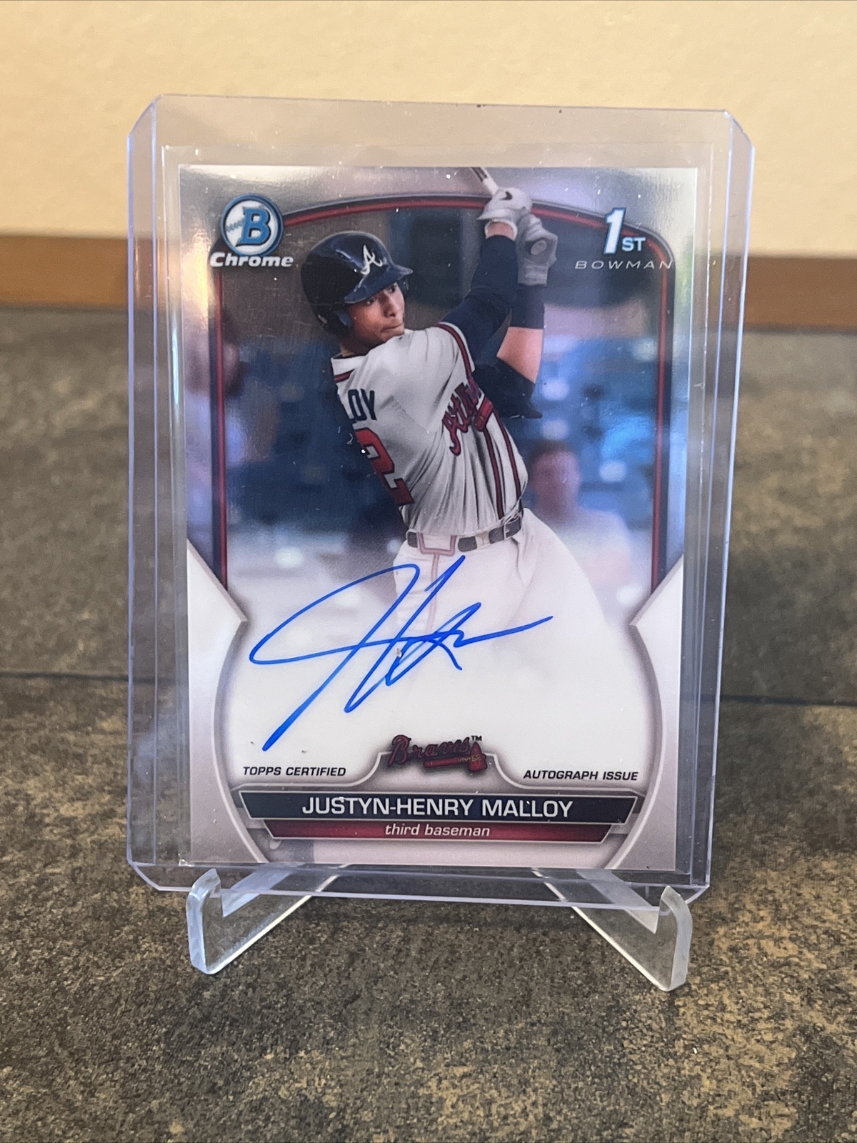 Justyn-Henry Malloy 1st Chrome AUTO 2023 Bowman Chrome CPA—JMA Braves ...