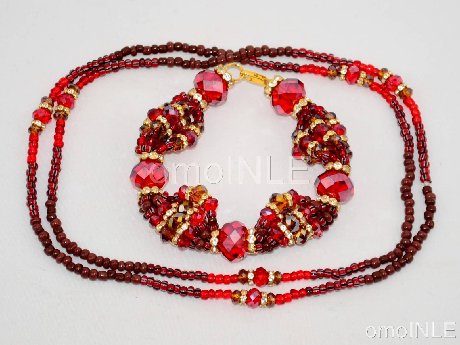 OYA ILDE SANTERIA IFA ORISHA BRACELET & COLLAR IDDE MAZO GLASS BEADS ...