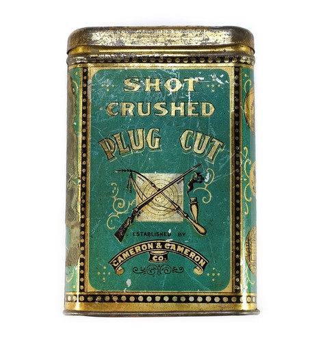 Rare Shot Crushed Plug Cut Advertising Antique Tobacco Tin Container ...