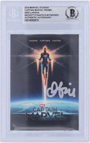 Brie Larson Captain Marvel Signed 2019 Marvel Studios Promo Flying #BL ...