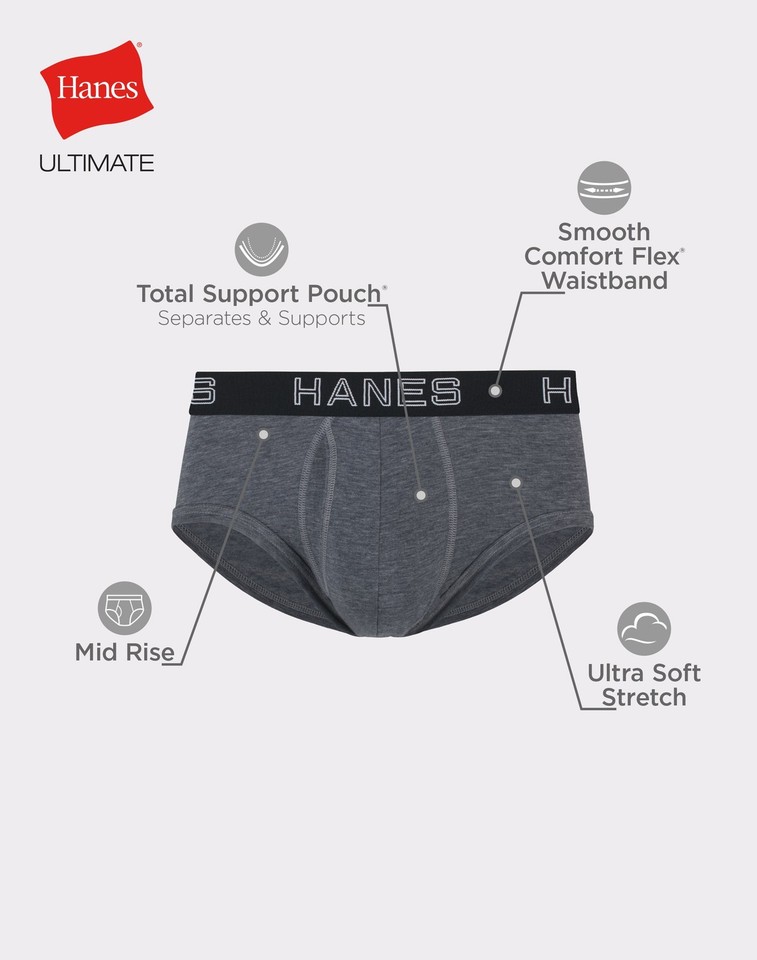 Hanes Ultimate Comfort Flex Fit Men's Briefs with Total Support Pouch ...