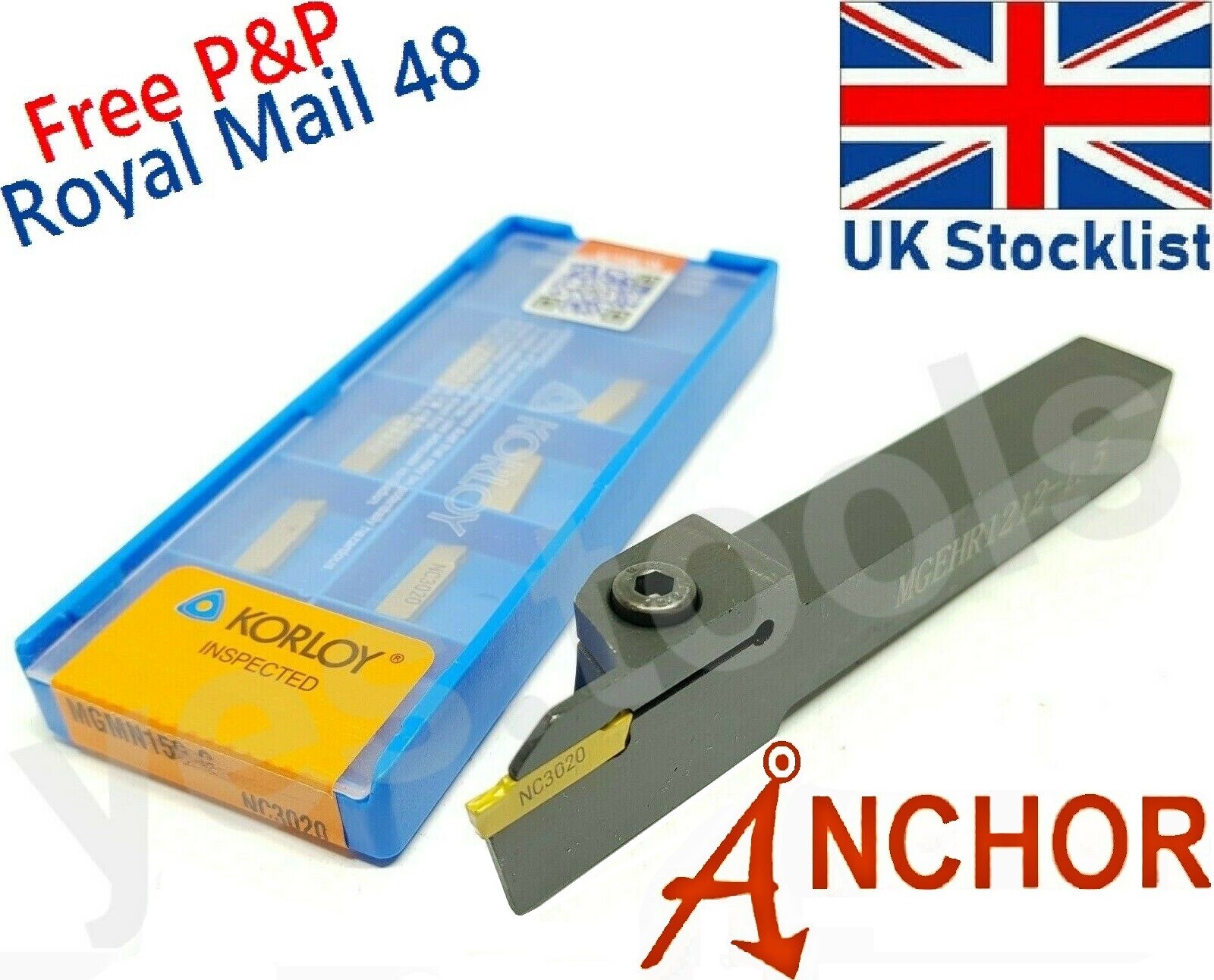 Indexable Parting Off Tool Right Hand Lathe + 10 3mm Carbide Korloy ...