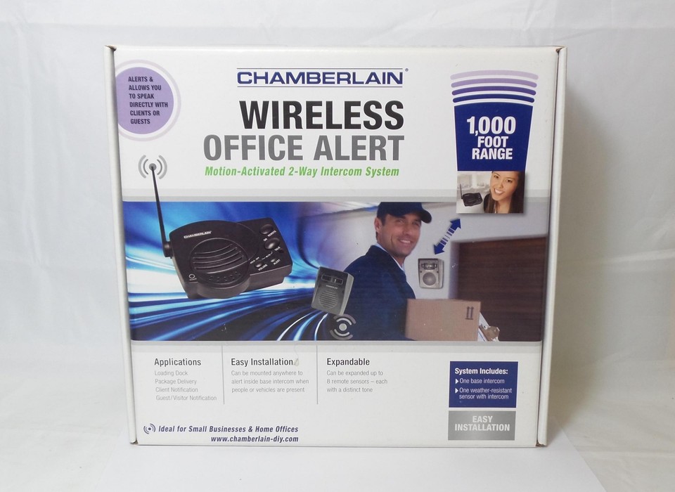 Chamberlain CWV1000 Wireless Motion-Activated 2-Way Intercom Office ...