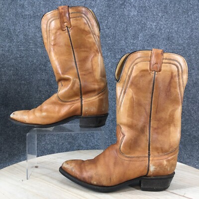 Hypalon Boots Womens 7 M Mid Calf Western Cowgirl Brown Faux Leather ...