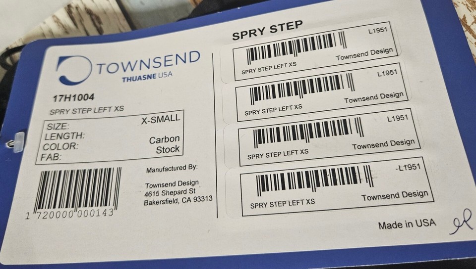 Thuasne Spry Step Sprystep Carbon Fiber Foot Drop Brace Support LEFT XS ...