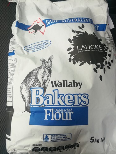 WALLABY WHITE BAKERS FLOUR 5KG BAKING MIX DESSERTS BREAD PIZZA DOUGH ...