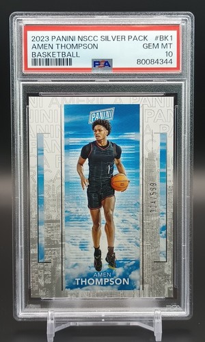 2023 Panini National Silver Pack #BK1 Amen Thompson RC /599 Rockets PSA ...