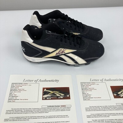 David Ortiz Signed Game Issued Reebok Cleats Both Signed With JSA COA ...