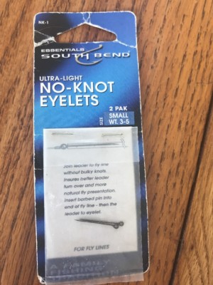 South Bend 2 pc Fly fishing eyelets line leader no knot SMALL 3-5 wt ...