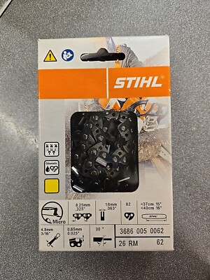 26RM 62 STIHL NEW CHAINSAW CHAIN SAW 16 in. .325 .63 62 16 INCH BLADE ...