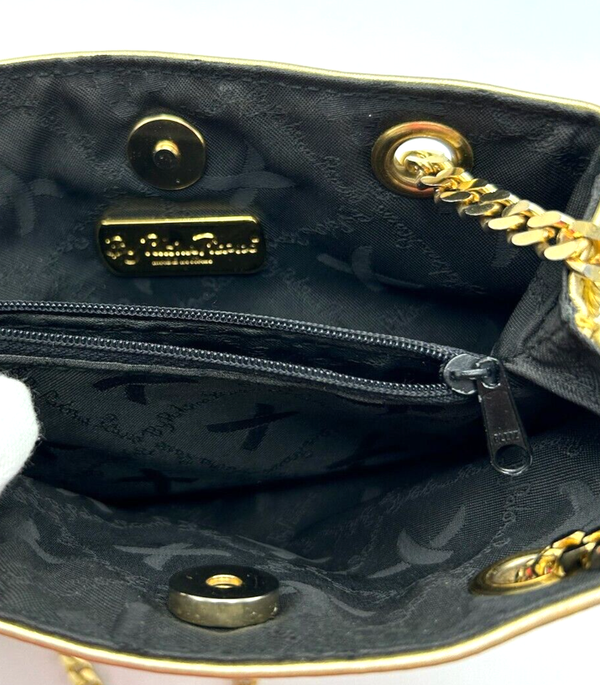 Vtg Paloma Picasso Leather Purse Heavy Gold Crossbody or Shoulder Chain ...
