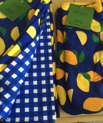 NEW Kate Spade Six Piece Kitchen Set - Lemons - Towels & Oven Mitts | eBay