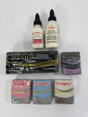 Set: Sculpey Premo Polymer Clay Black 8oz, 4 2oz pearls, Liquid Sculpey ...