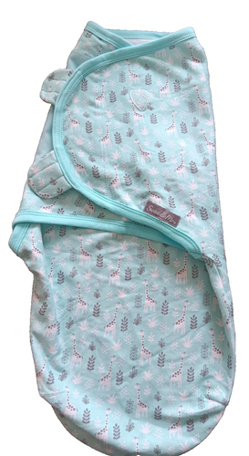 Swaddle Me NWOT Sleep Sack Size SM/MD 7-14 lbs pastel aqua/giraffes 100 ...