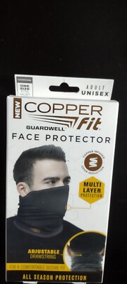 Copper Fit Guardwell Face Protector Mask Gaiter Adult Charcoal/Black ...
