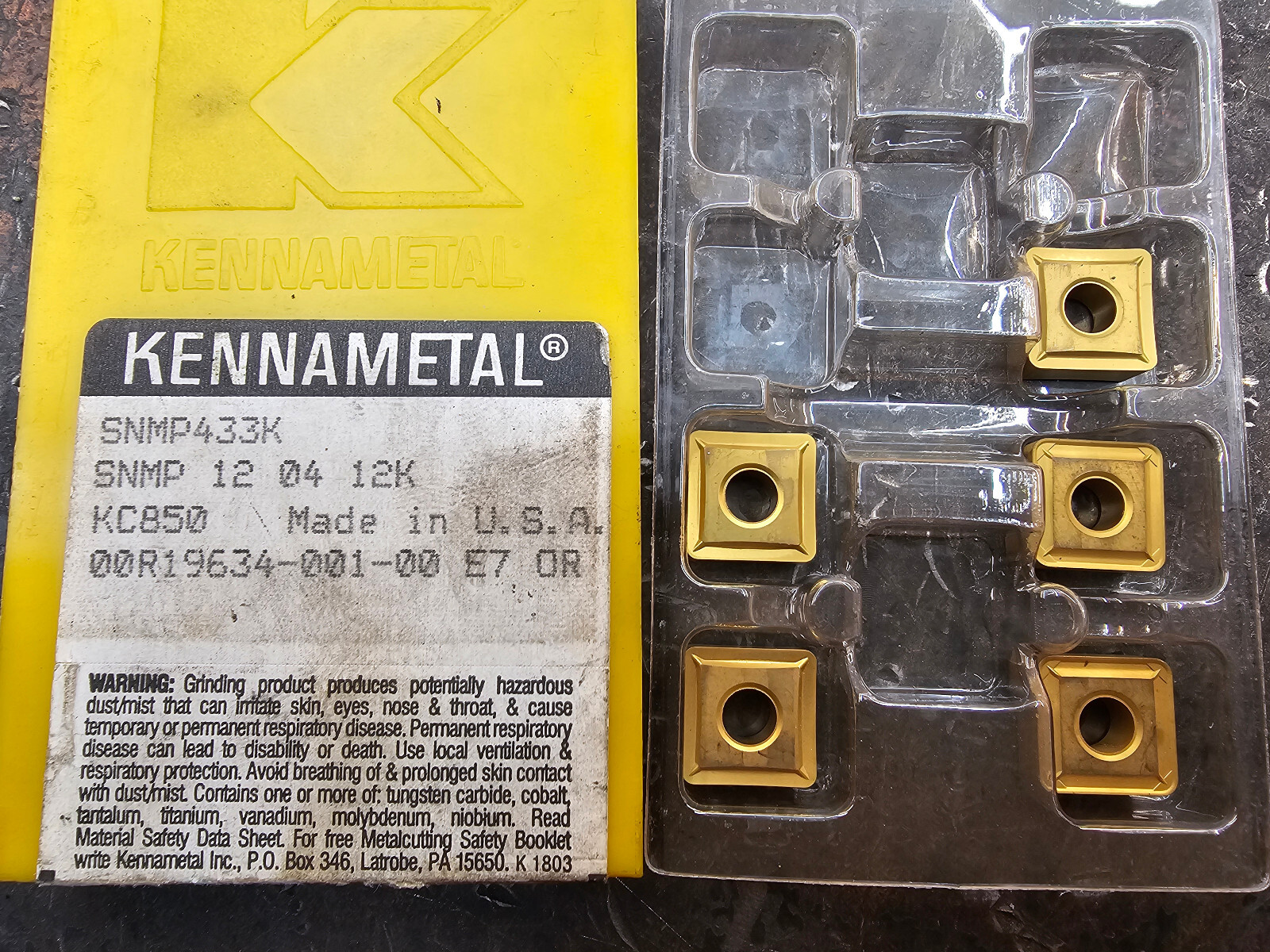 Qty 5 Kennametal SNMP 433 K SNMP433K SNMP120412K KC850 Grade Carbide ...