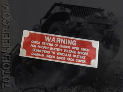 plate plaque plaquette ALIMENTATION WARNING SUPPLY PE97 jeep willys gi ...