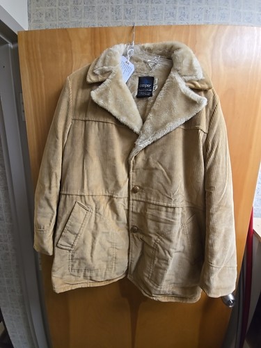 Vintage Cooper Designer Outerwear Beige Button Up Coat Lined Jacket ...