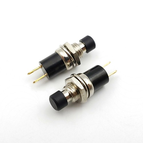 2Pcs Black PB05A ON-OFF 2Pin Self-Locking SPST 7mm Mini Push Button Switch | eBay