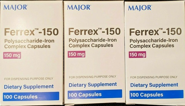 Major Ferrex-150 Polysaccharide-Iron Complex 150mg - 100 Unit Dose ...