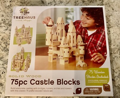 TREEHAUS Wood Shoppe 75 pc Castle Blocks | eBay