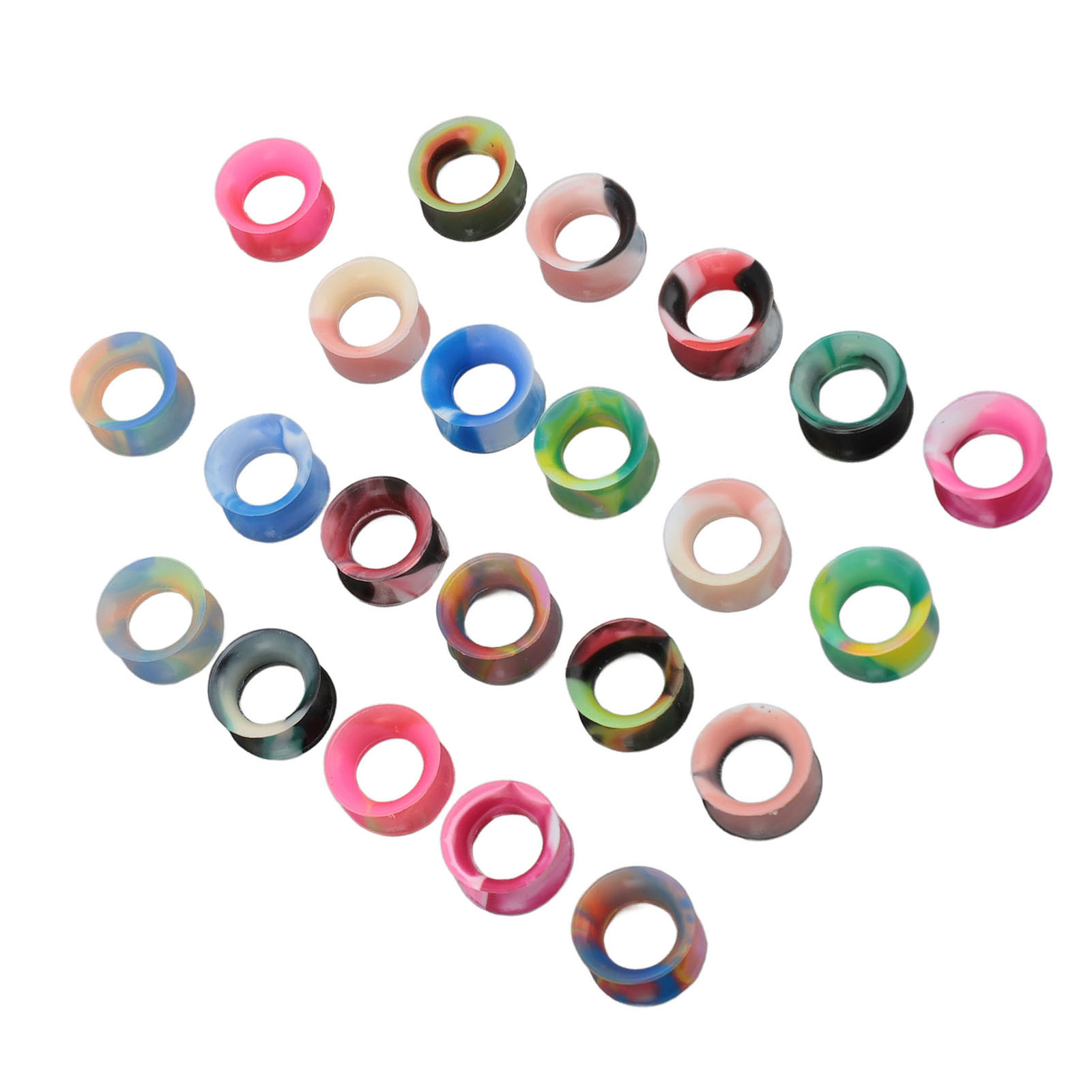 11 Pairs Silicone Ear Gauges 12mm Hollow Decorative Reusable Mixed ...