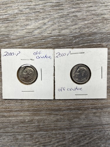 Lot Of 2 - 2000 P Roosevelt Dime Misaligned Die Strike Error, Off ...