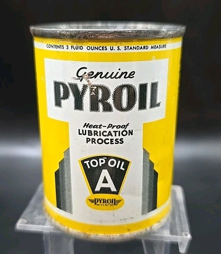 Vintage Pyroil 3 oz Top oil Additive can, full, gas and oil, Automotive ...