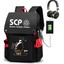 SCP Foundation Backpack Laptop Bags Men Women Travel Bags USB Oxford ...