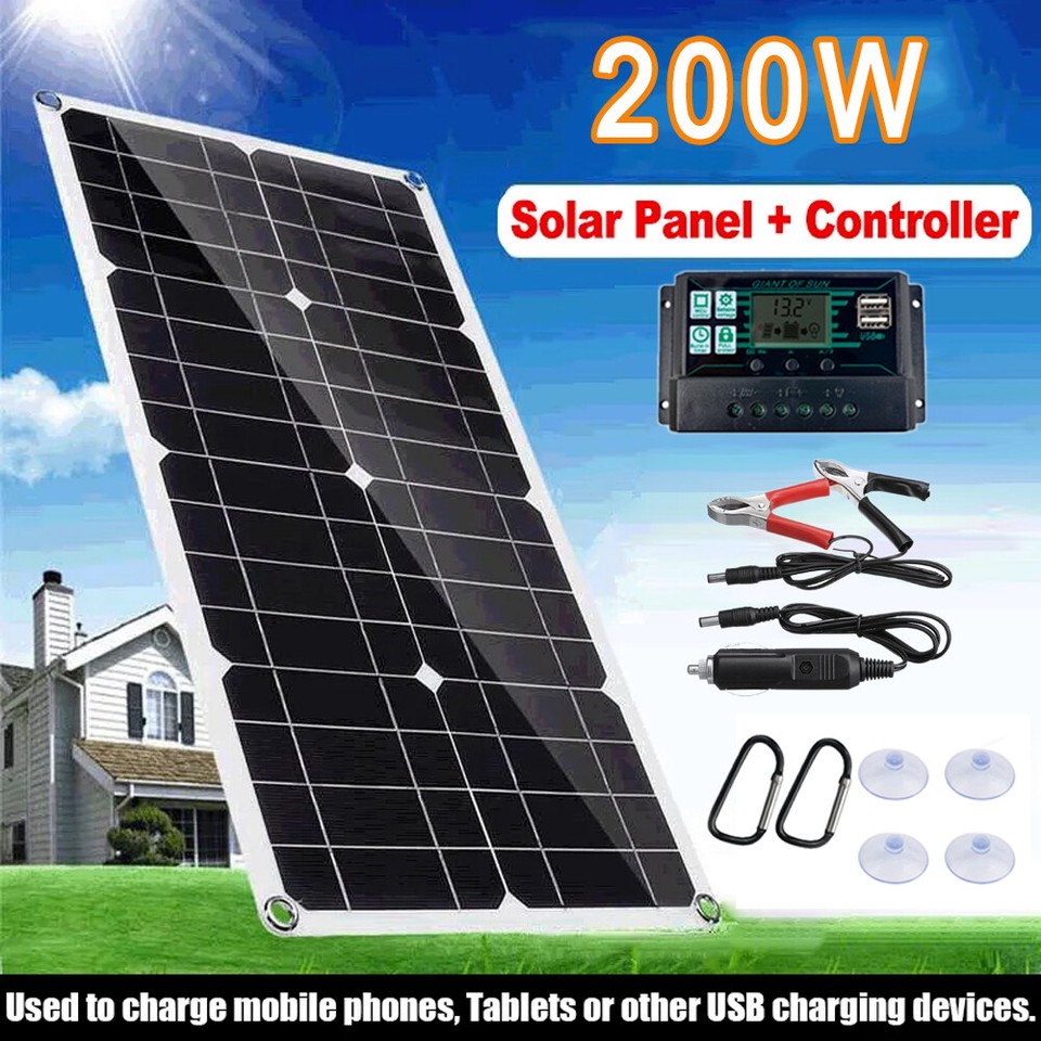 6000W Full Complete Solar Panel Kit & Power Inverter Generator Home RV ...