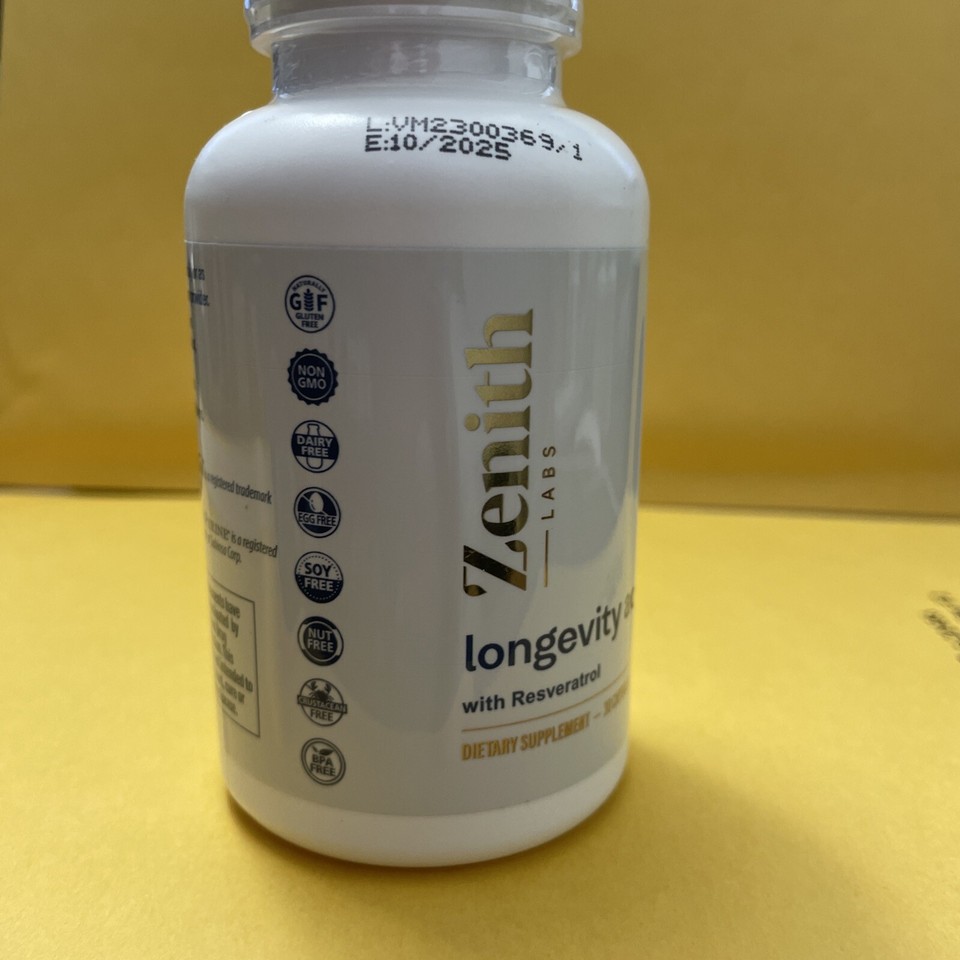 Zenith Labs Longevity Activator w/ Resveratrol 30 Capsules Supplement ...